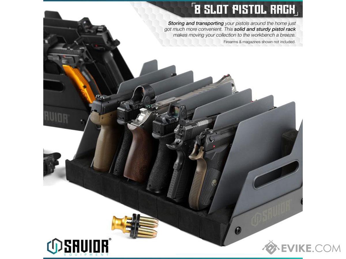 Savior Equipment Pistol Storage Gun Rack (Model: 8 Slot / SW Gray ...