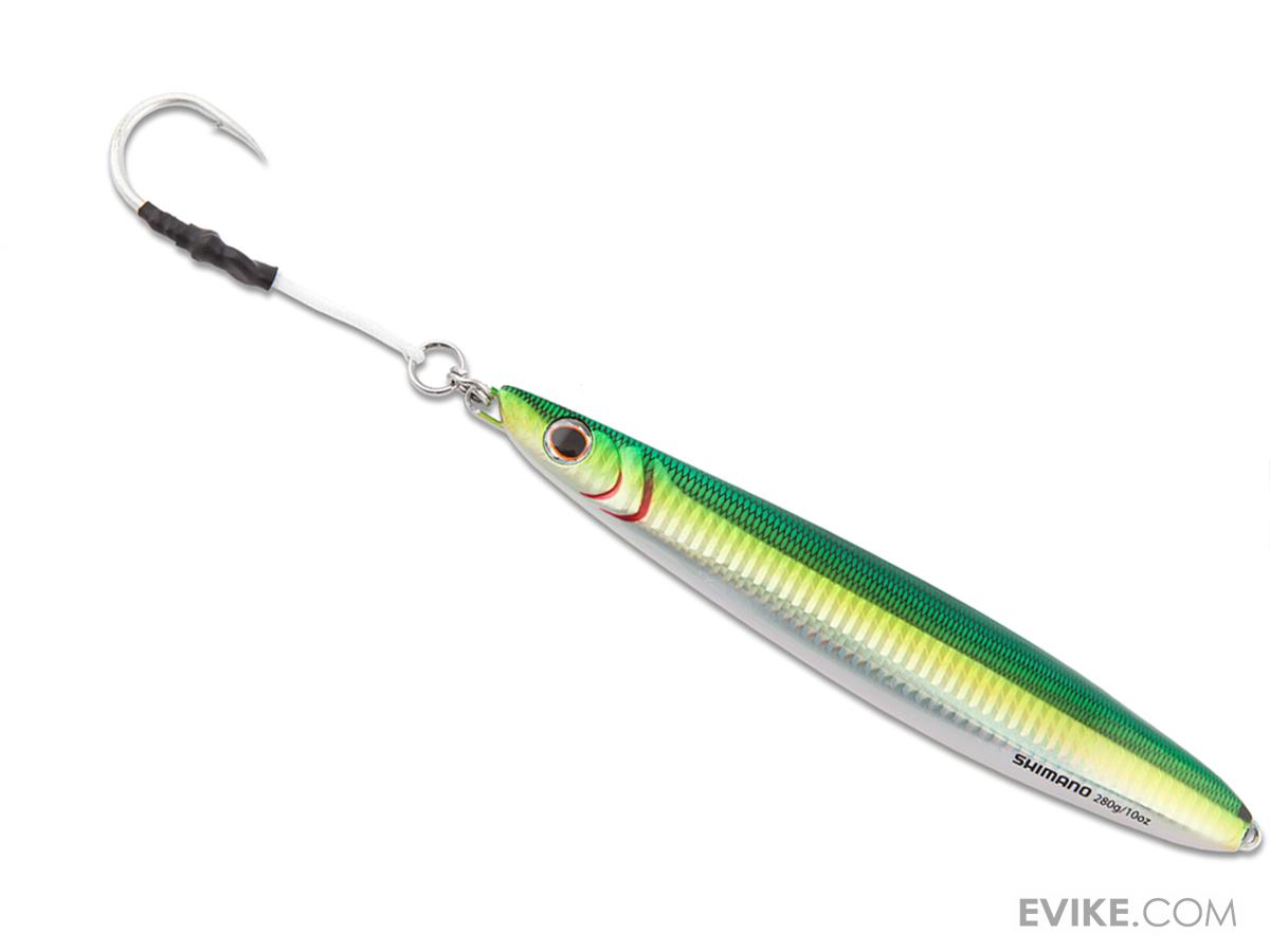 Shimano Butterfly Flat Side Jig (Color: Green Silver / 140g / #5/0 Hook ...