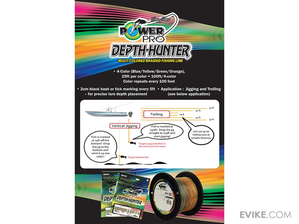 Power Pro Spectra Fiber "Depth-Hunter" Multi Color Braided Fishing Line ...