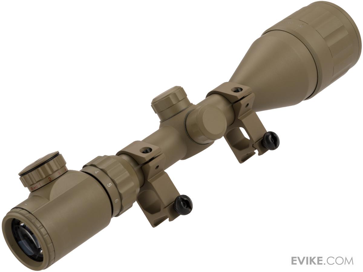 UFC 3-9X50 AOEG Illuminated Variable Zoom Rifle Scope with Scope Rings ...