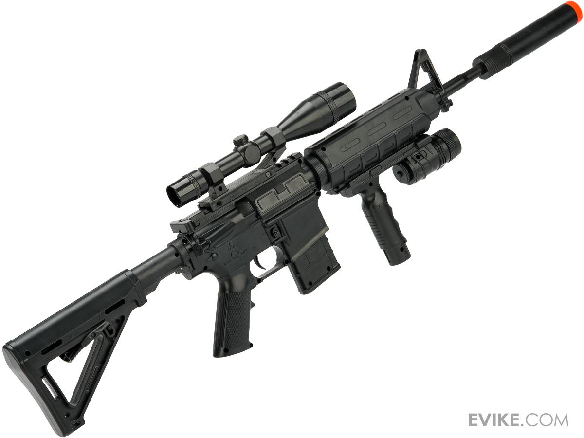 ZM 3/4 Scale Spring Powered Airsoft M4 Rifle (Color: Black), Airsoft ...
