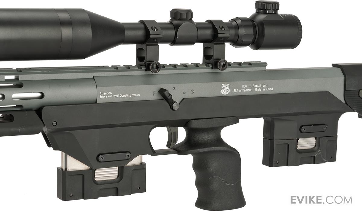 6mmProShop Gas Powered Full Metal DSR-1 Advanced Bullpup Sniper Rifle (Color: Grey), Airsoft ...