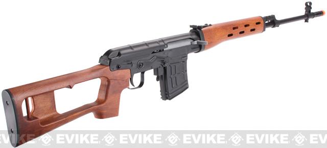 A&K SVD Dragunov Bolt Action Airsoft Sniper Rifle (Color: Imitation Wood Furniture), Airsoft ...