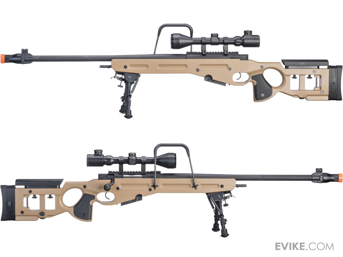 Snow Wolf SV-98 Bolt Action Airsoft Sniper Rifle (Color: Tan), Airsoft ...
