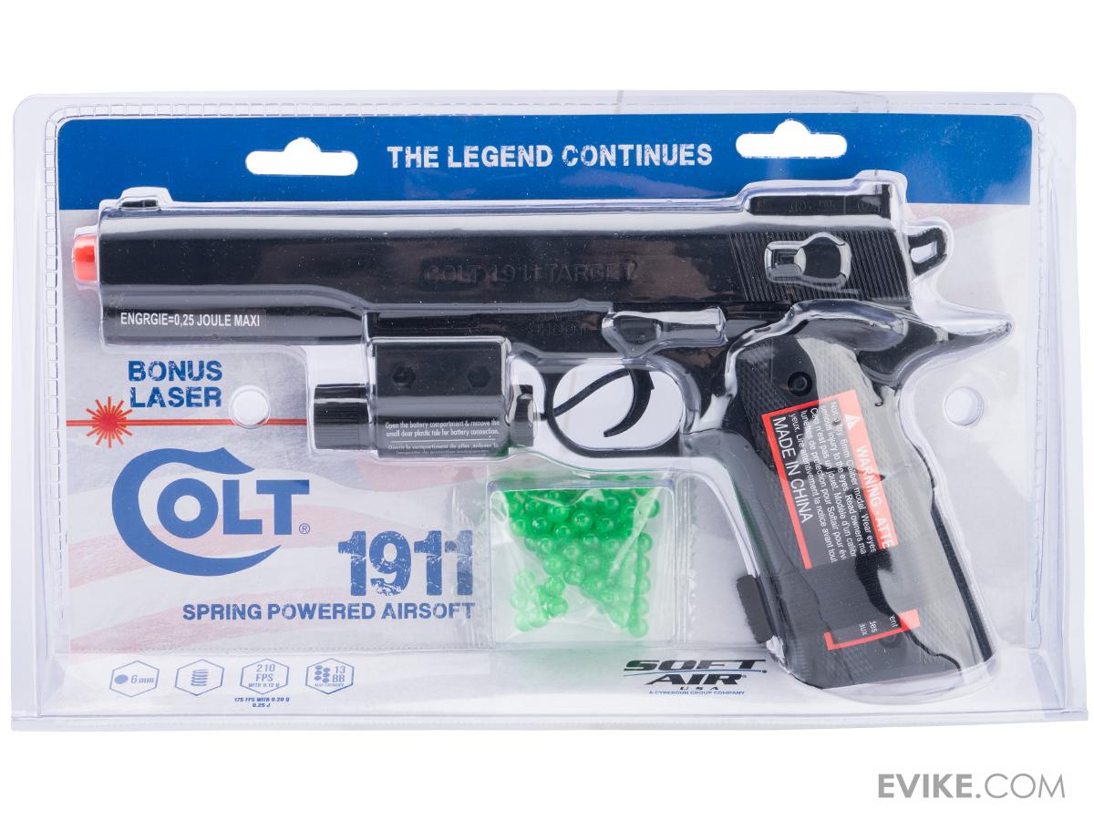 SoftAir Colt Licensed 1911 Target Airsoft Spring Pistol w/ Laser (Color ...