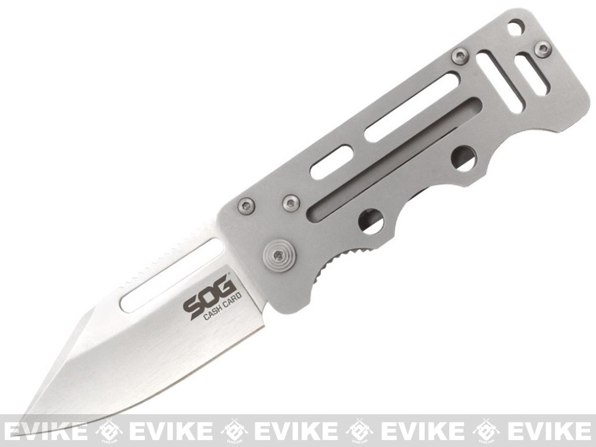 SOG Knives "Cash Card" Folding Knife / Money Clip - Stainless, Tactical ...