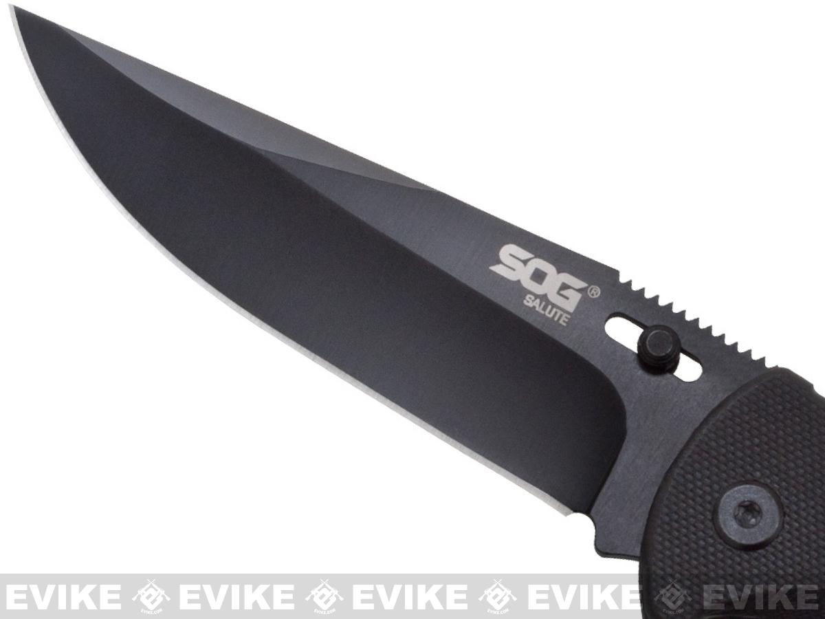 SOG Knives "Salute" Folding Knife - Hardcased Black, Tactical Gear ...