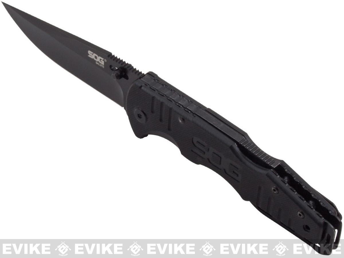 SOG Knives "Salute" Folding Knife - Hardcased Black, Tactical Gear ...