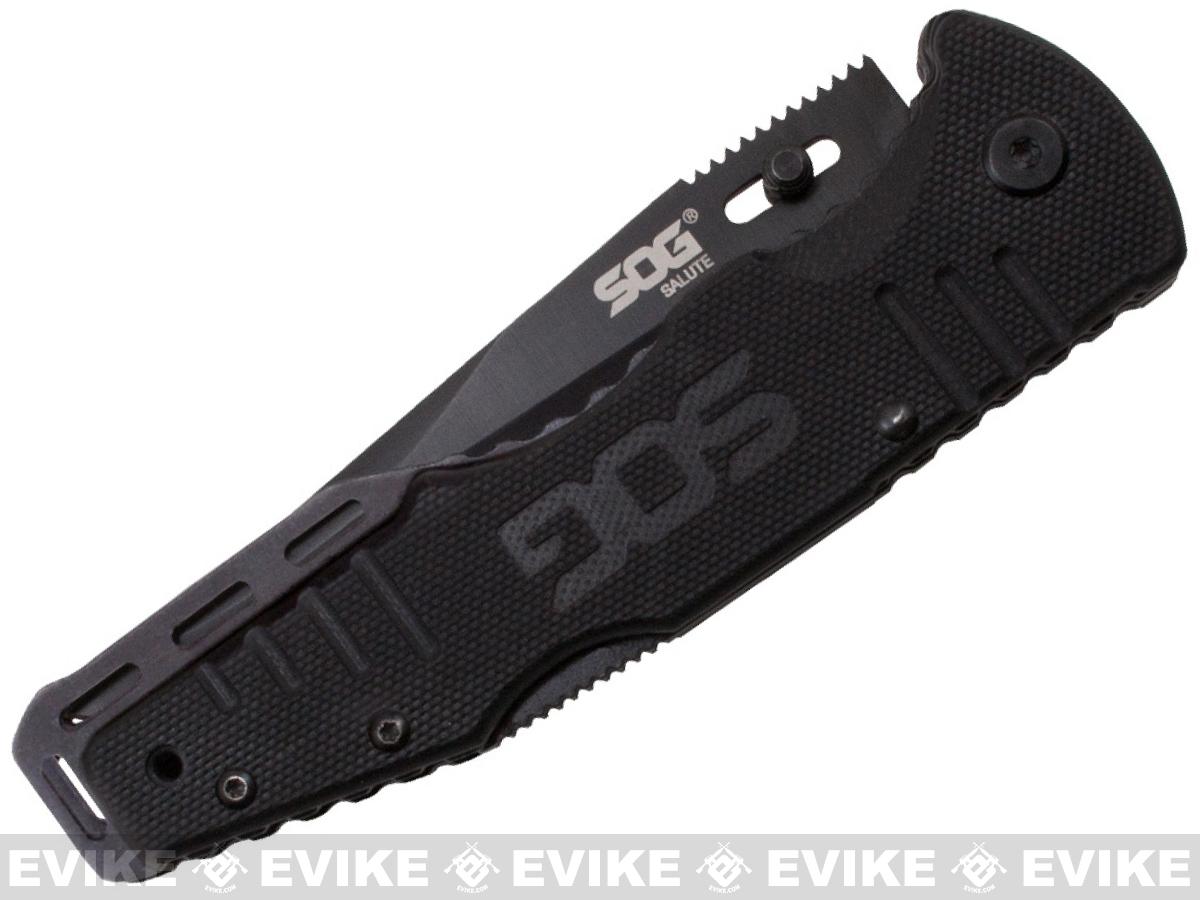 SOG Knives "Salute" Folding Knife - Hardcased Black, Tactical Gear ...