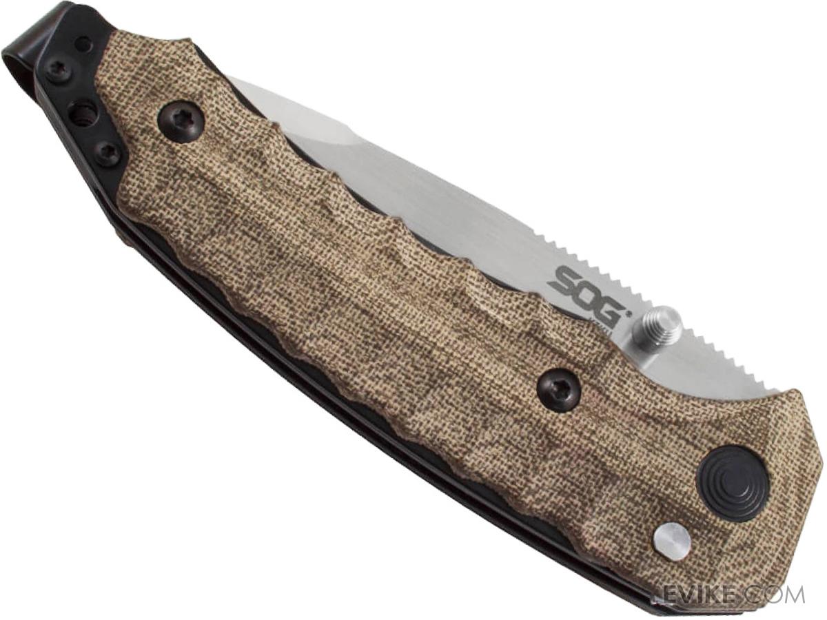 SOG Knives KIKU Assisted Opening Pocket Knife with Micarta Grip Scales ...