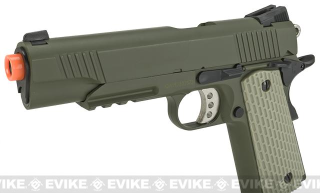P-Force Full Metal Spring Powered 1911 Airsoft Pistol - OD Green ...