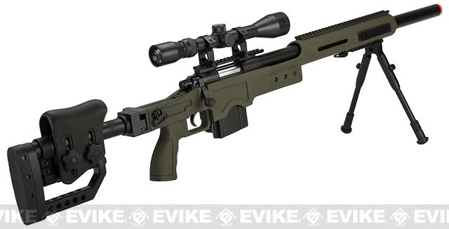 WELL MB4410D Bolt Action Airsoft Sniper Rifle (Color: OD Green + Scope ...