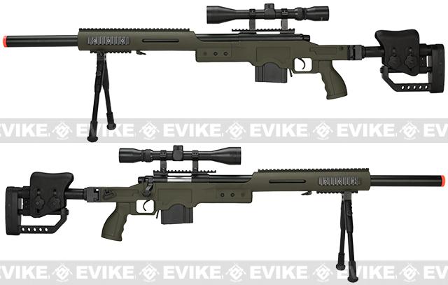 WELL MB4410D Bolt Action Airsoft Sniper Rifle (Color: OD Green + Scope ...