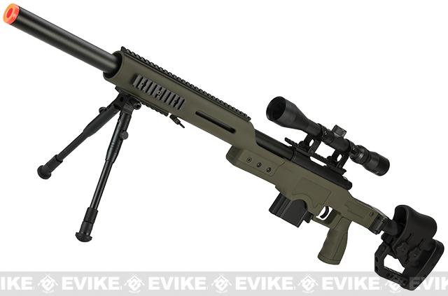 WELL MB4410D Bolt Action Airsoft Sniper Rifle (Color: OD Green + Scope ...