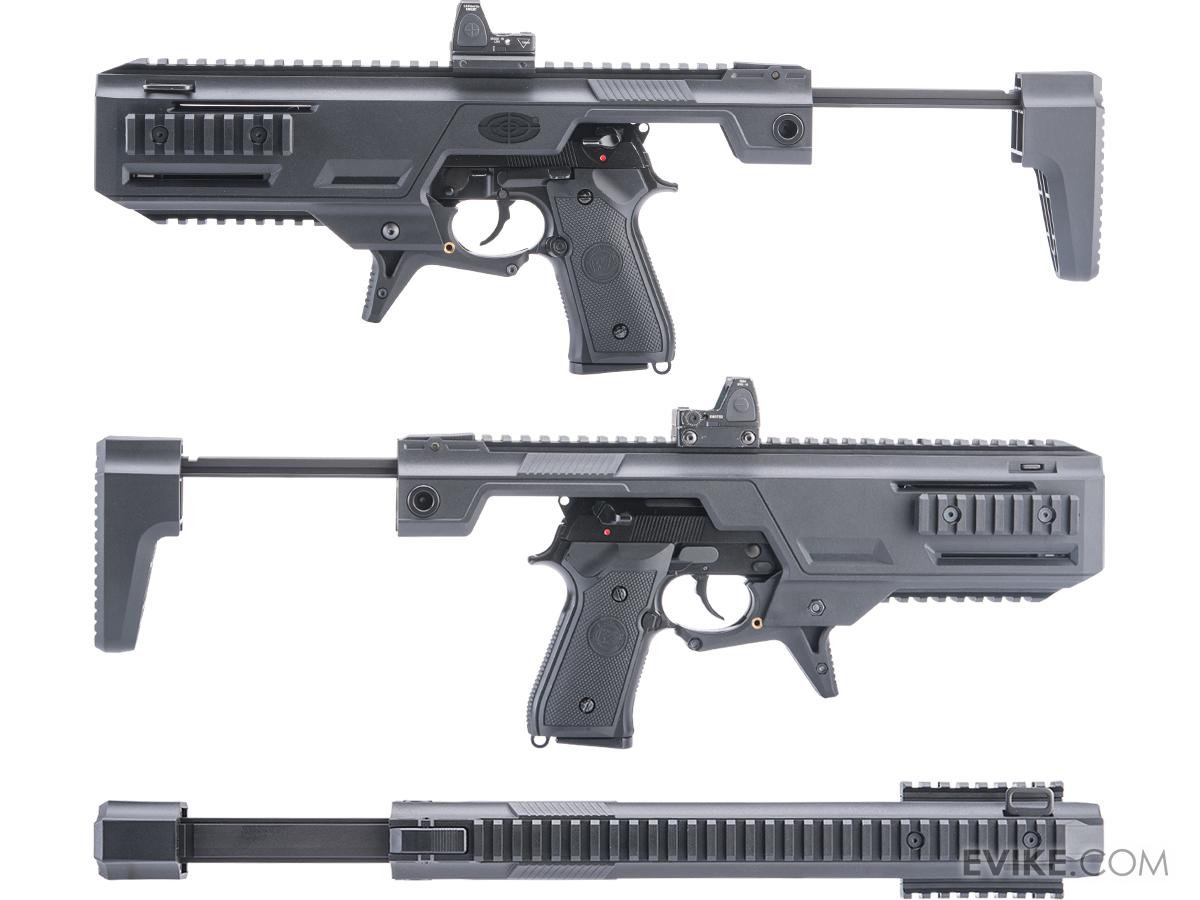 SRC PDW Conversion Kit for M9 Gas Blowback Airsoft Pistol (Color: Black ...