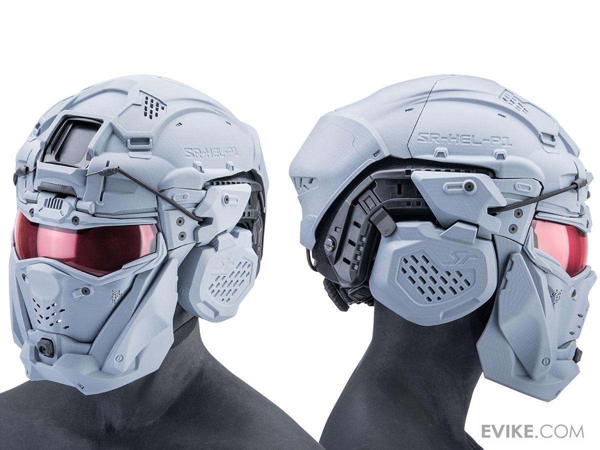 SRU SR Tactical Helmet w/ Integrated Cooling System & Flip-Up Visor ...