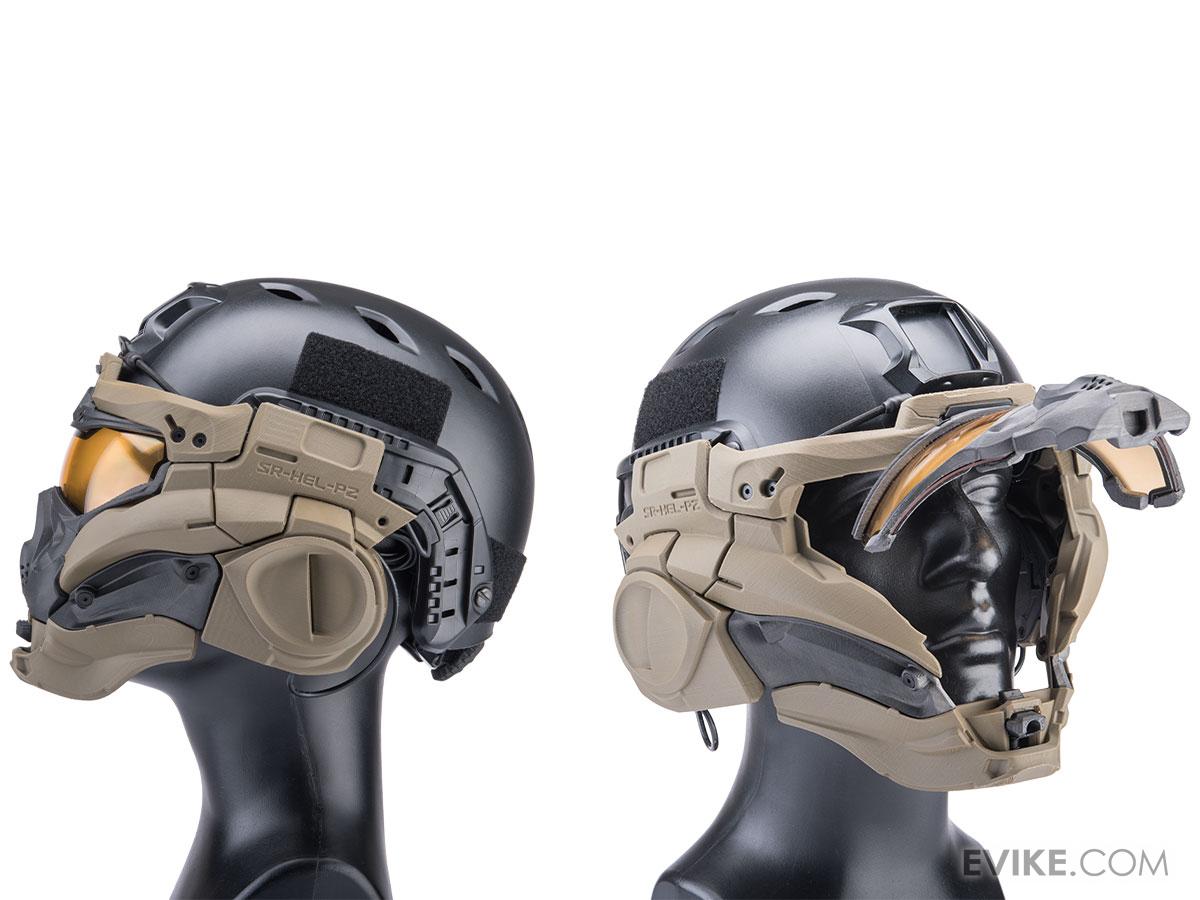 SRU SR Tactical Face Shield Type II w/ Integrated Cooling System & Flip ...