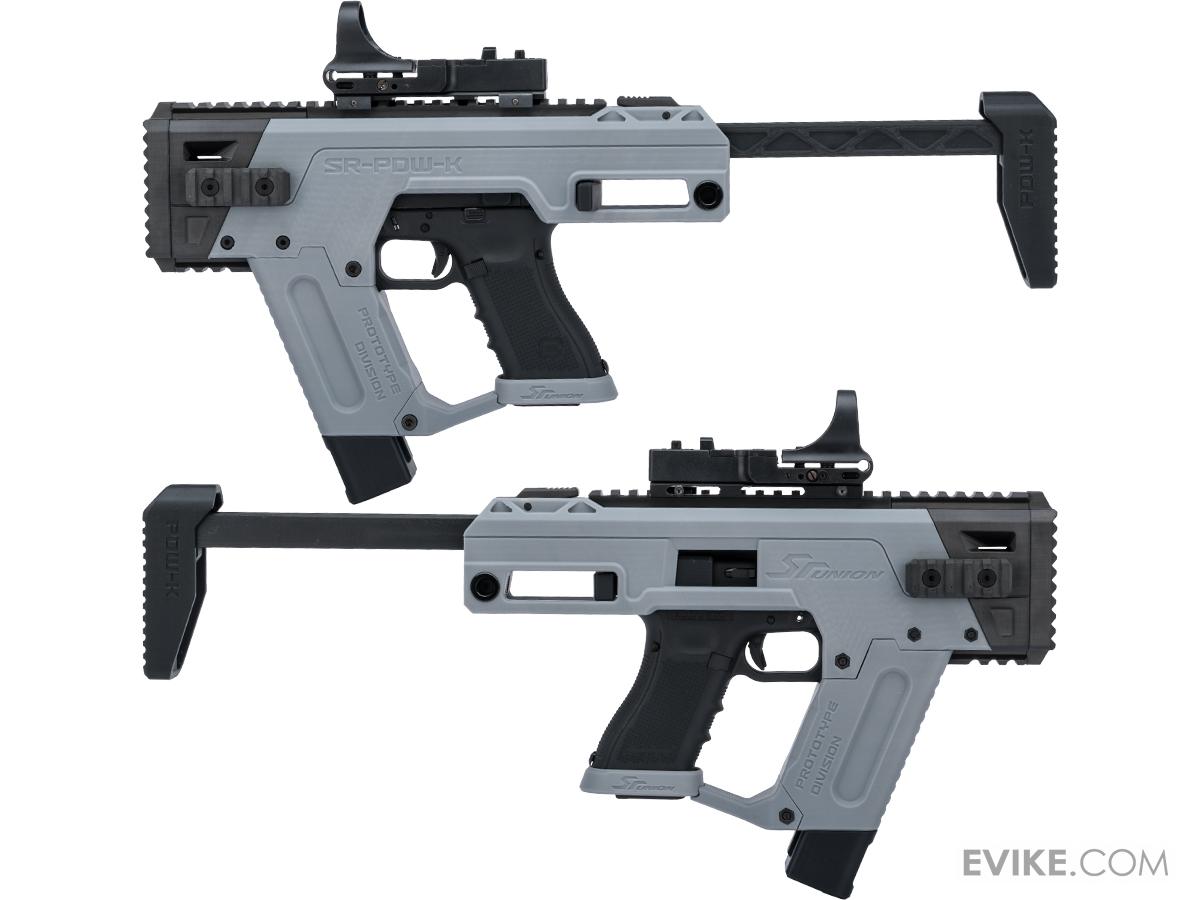 SRU PDW Carbine Kit for 17 Style Airsoft Pistols (Color: Airforce Grey ...