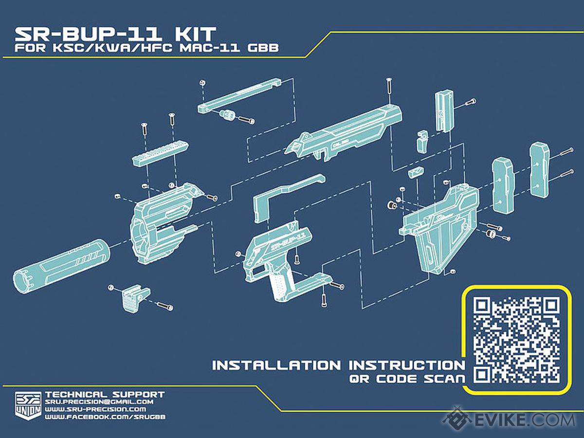 SRU Bullpup Kit for M11 Gas Blowback Machine Pistols (Color: Black ...