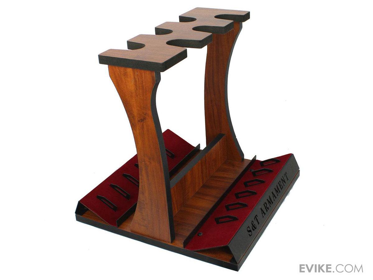S&T Wooden Organizational Gun Rack / Display Stand (Capacity: 6 Long ...