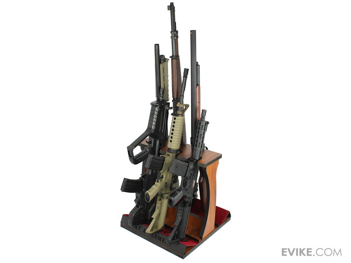 S&T Wooden Organizational Gun Rack / Display Stand (Capacity: 6 Long ...
