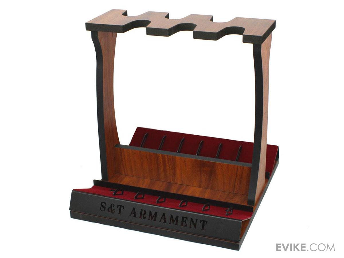 S&T Wooden Organizational Gun Rack / Display Stand (Capacity: 6 Long ...