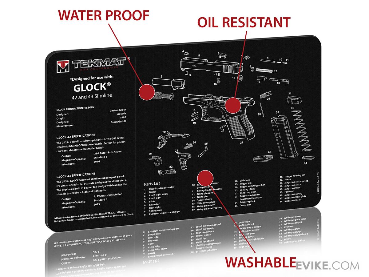 TekMat Armorer's Bench Gun Cleaning Mat (Model: GLOCK® 42 & 43 ...
