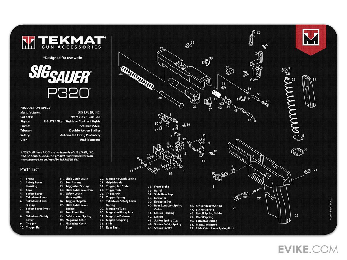 TekMat Armorer's Bench Gun Cleaning Mat (Model: SIG SAUER® P320 ...