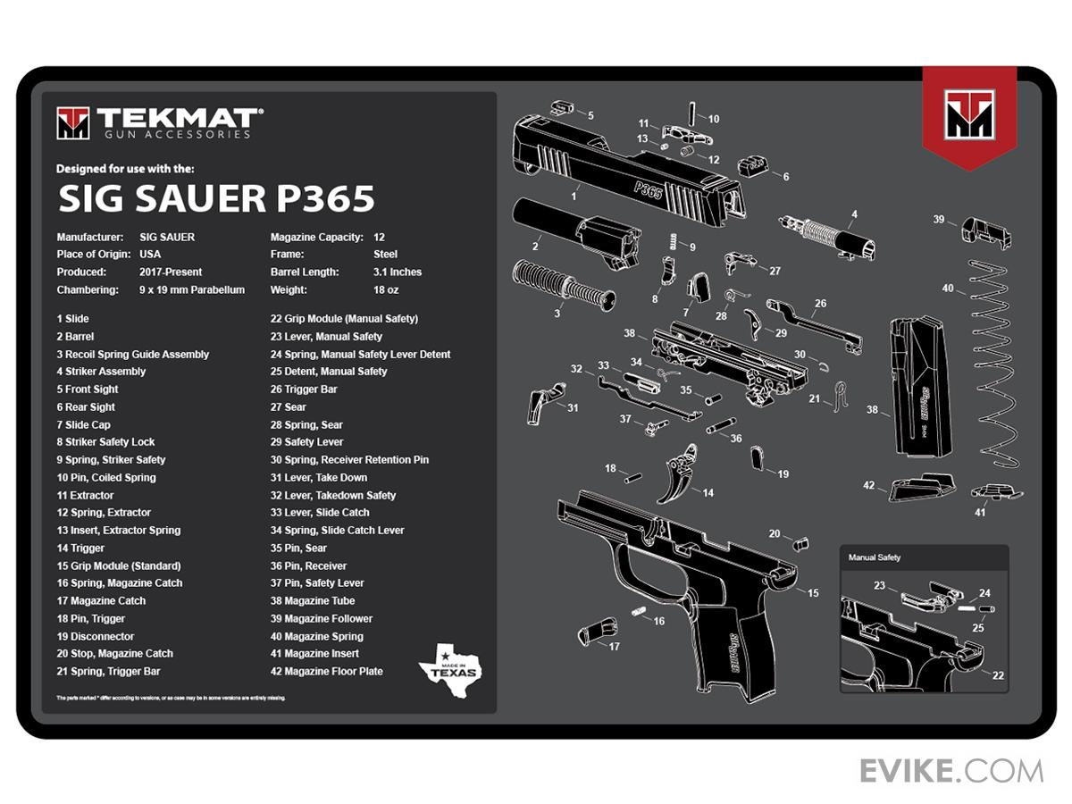 TekMat Armorer's Bench Gun Cleaning Mat (Model: SIG SAUER® P365 ...