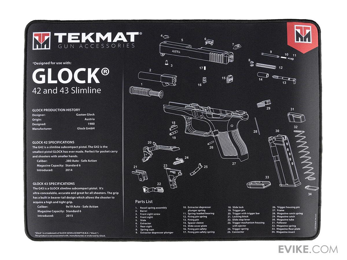 TekMat Armorer's Ultra Bench Gun Cleaning Mat (Model: GLOCK® 42 & 43 ...
