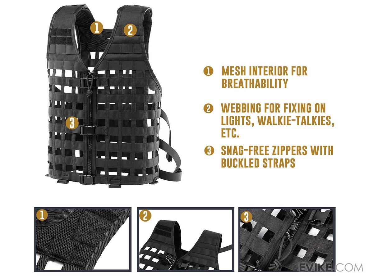 OneTigris Modular Tactical Airsoft Vest (Color: Black), Tactical Gear ...