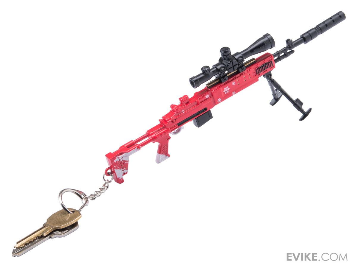 Die-Cast Metal Model Gun Keychain w/ Removable Accessories (Model: MK14 ...