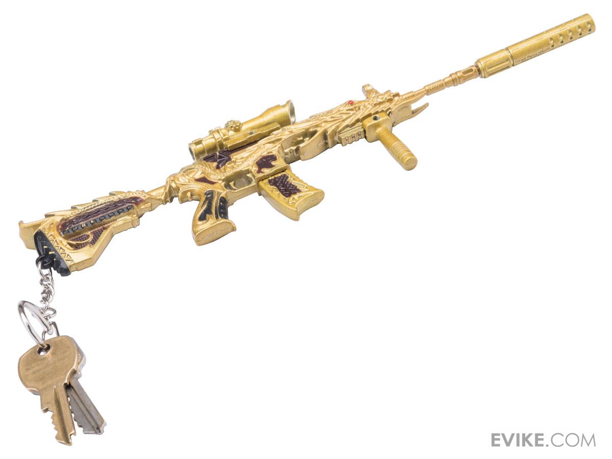 Die-Cast Metal Model Gun Keychain w/ Removable Accessories (Model: M416 ...