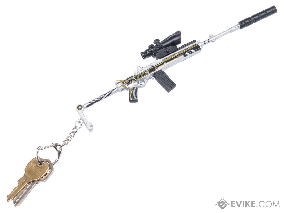 Die-Cast Metal Model Gun Keychain w/ Removable Accessories (Model: Mini ...