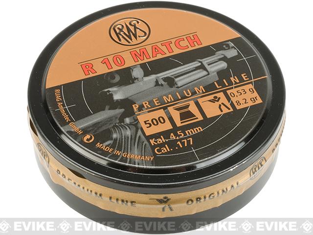 RWS R10 Match 4.49mm Premium Line Wadcutter Airgun Pellets (Mode: 8.2 ...