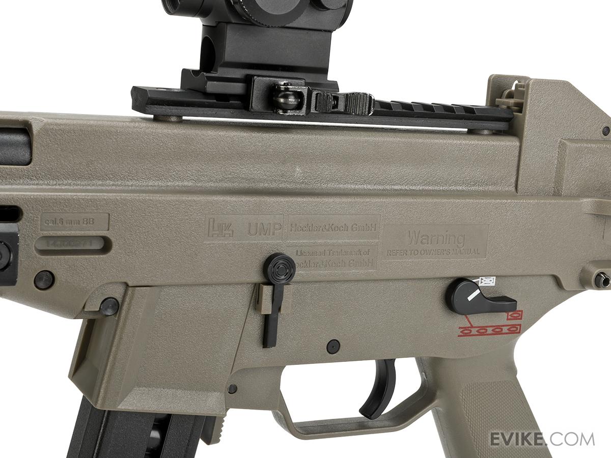 H&K UMP Competition Series Airsoft AEG Rifle by Umarex (Color: Tan / Go Airsoft Package ...