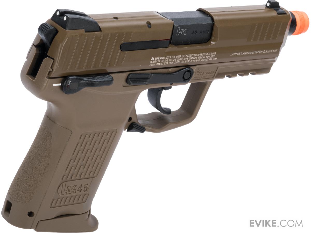 Umarex Heckler & Koch Licensed HK45 Compact Tactical Airsoft GBB Pistol (Color: Flat Dark Earth ...