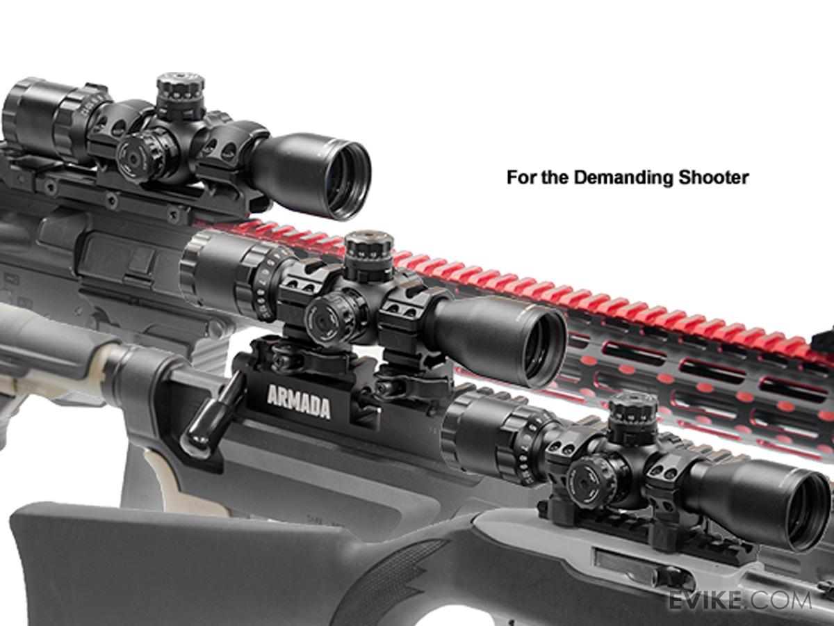 UTG BugBuster 3-12x32 Scope with Side AO and QD Rings - Mil-Dot Reticle ...