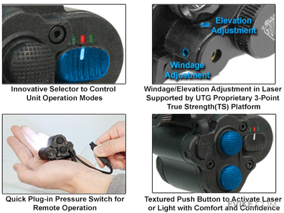 UTG Sub-compact LED Light and Aiming Adjustable Red Laser, Accessories ...