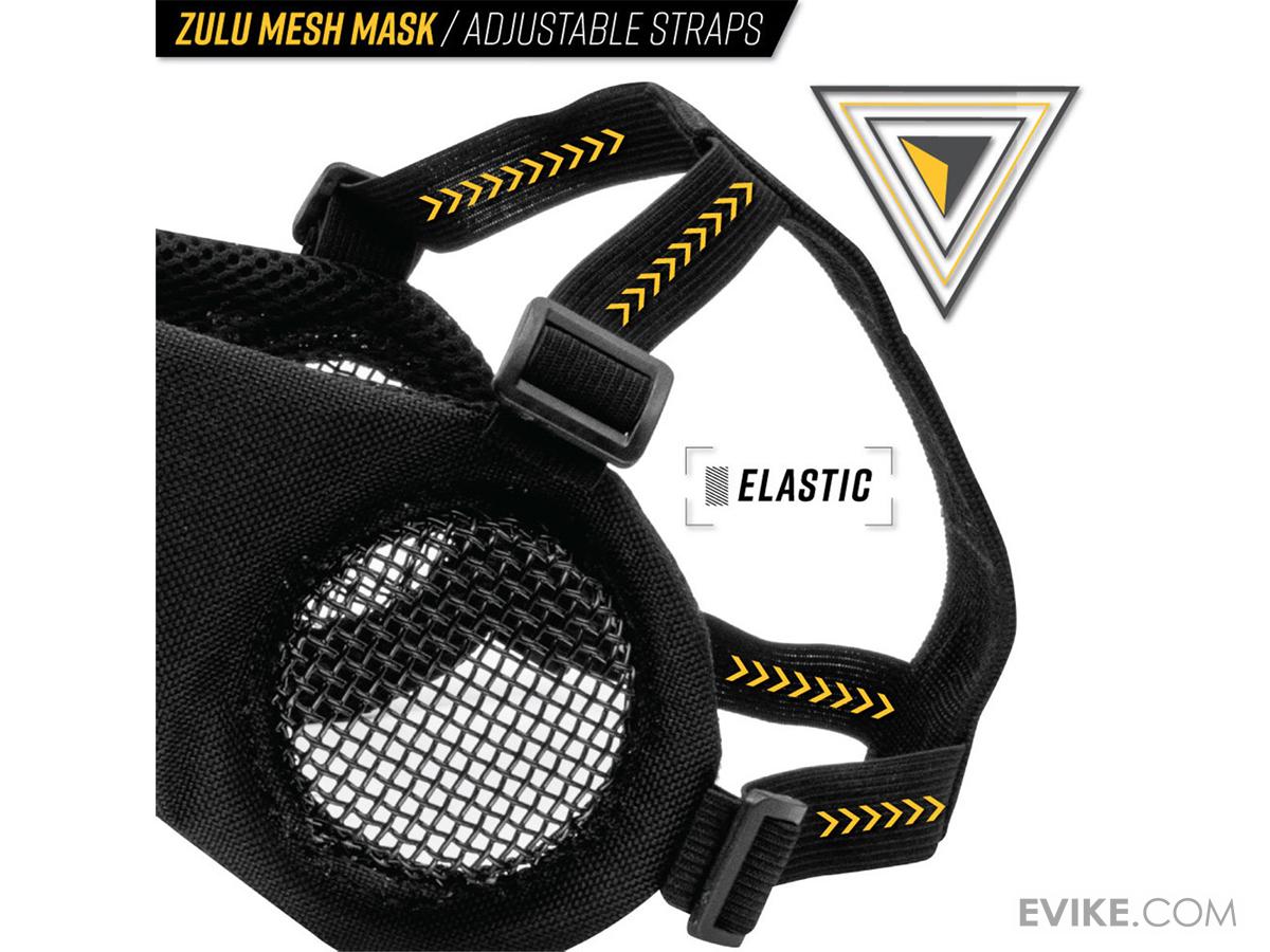 Valken Zulu Mesh Half Face Mask with Ear Protection (Color: Black ...
