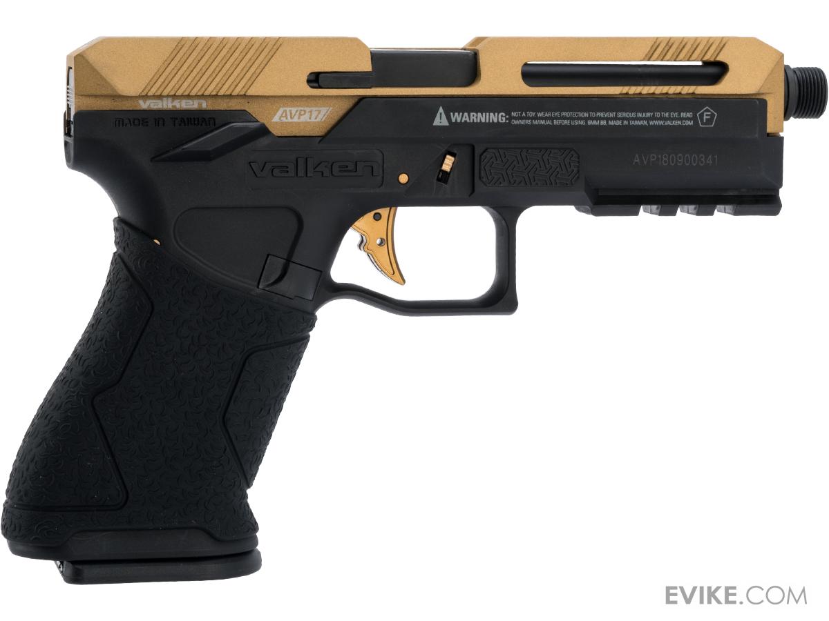 Valken AVP17 Gas Blowback Airsoft Pistol (Color: Gold / Green Gas ...