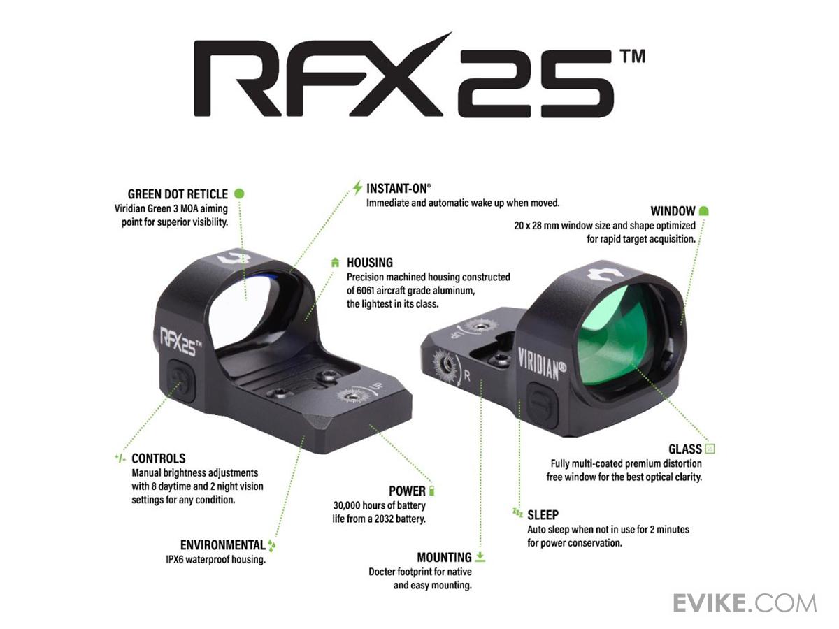 Viridian RF25 Micro Green Dot Reflex Sight (Color: Black), Accessories ...