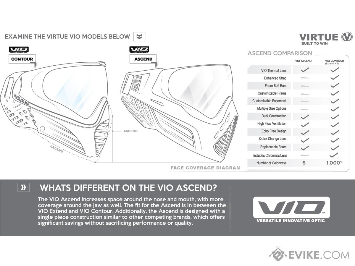 Virtue VIO Ascend Full Face Goggle (Color: Black), Tactical Gear ...
