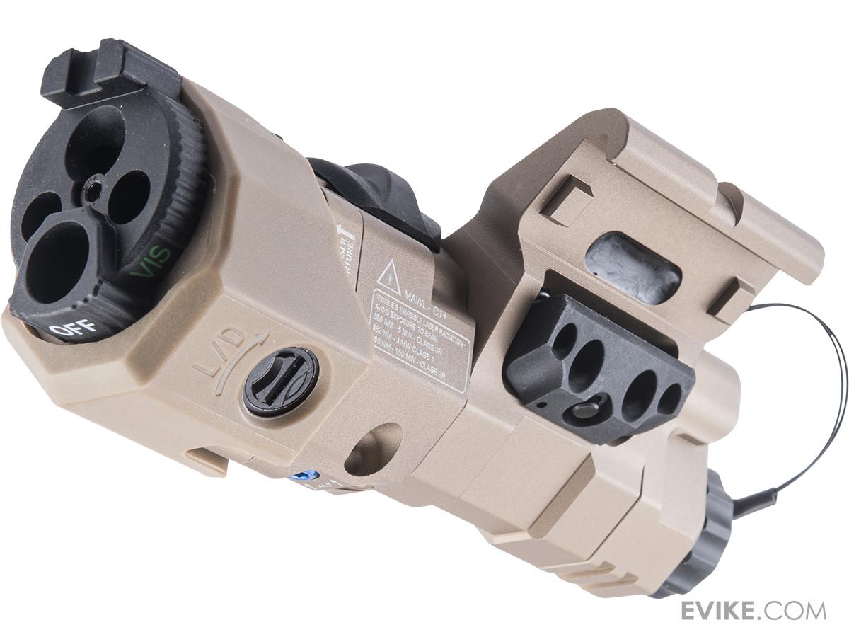 Element X1 PEQ Enhanced Visible / IR Laser Aiming Module & Flashlight (Color: Dark Earth / Red ...