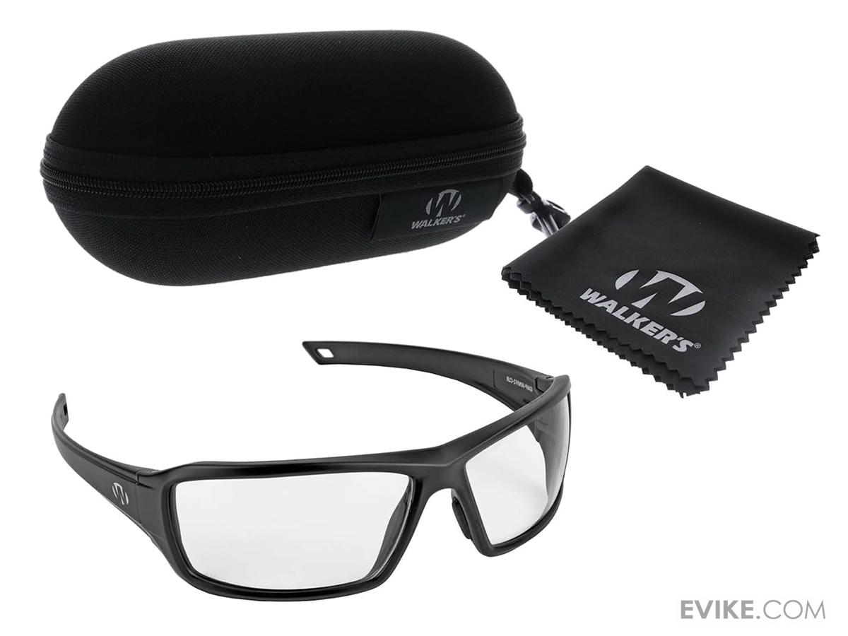Walker's Ikon Series Full Frame Shooting Glasses w/ Case (Model: Forge / Clear Lens), Tactical ...