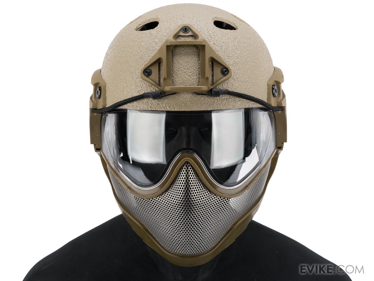WARQ Full Face Protection "Raptor" Helmet System (Color: Tan / Clear ...