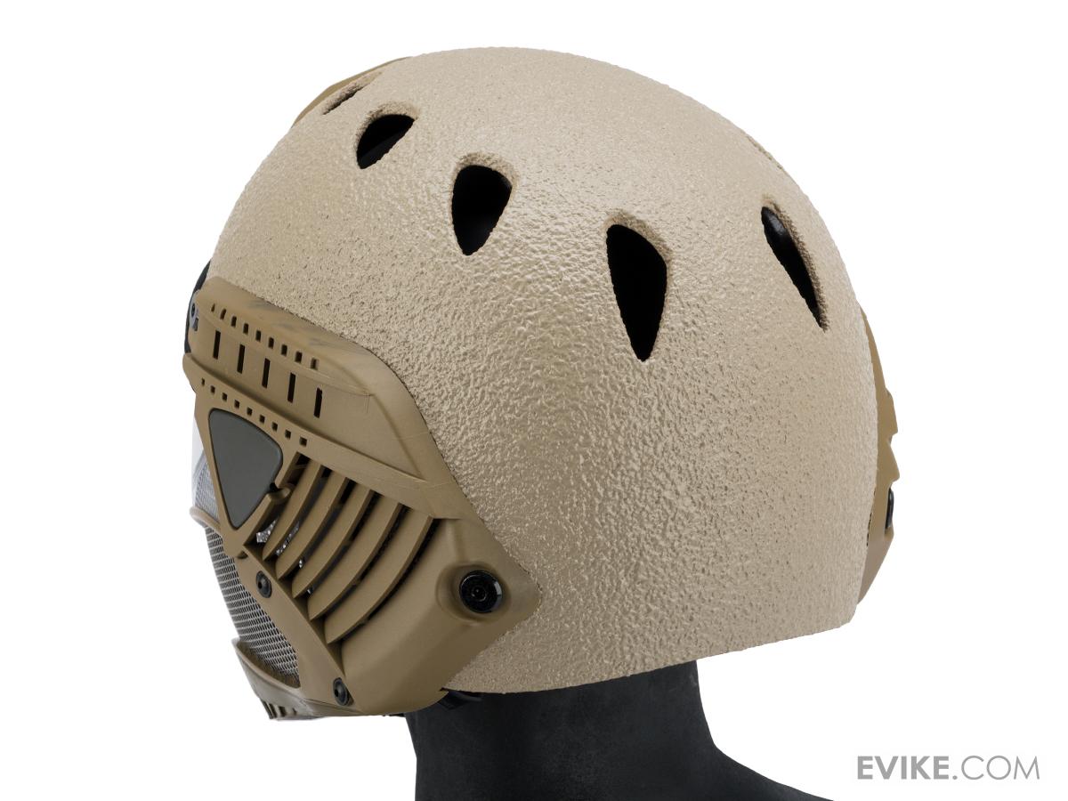 WARQ Full Face Protection "Raptor" Helmet System (Color: Tan / Clear ...