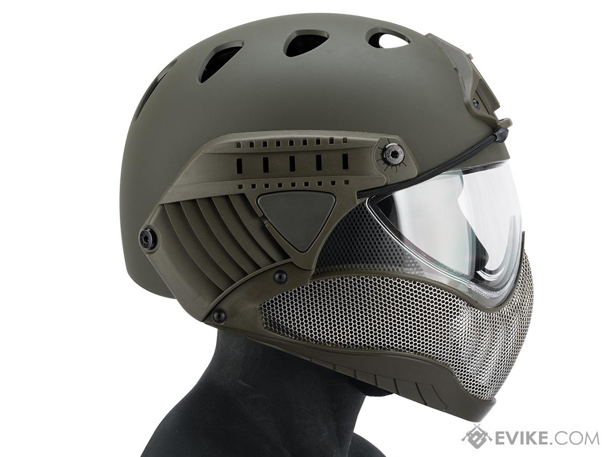WARQ Full Face Protection Helmet System (Color: OD Evike / Clear Lens ...