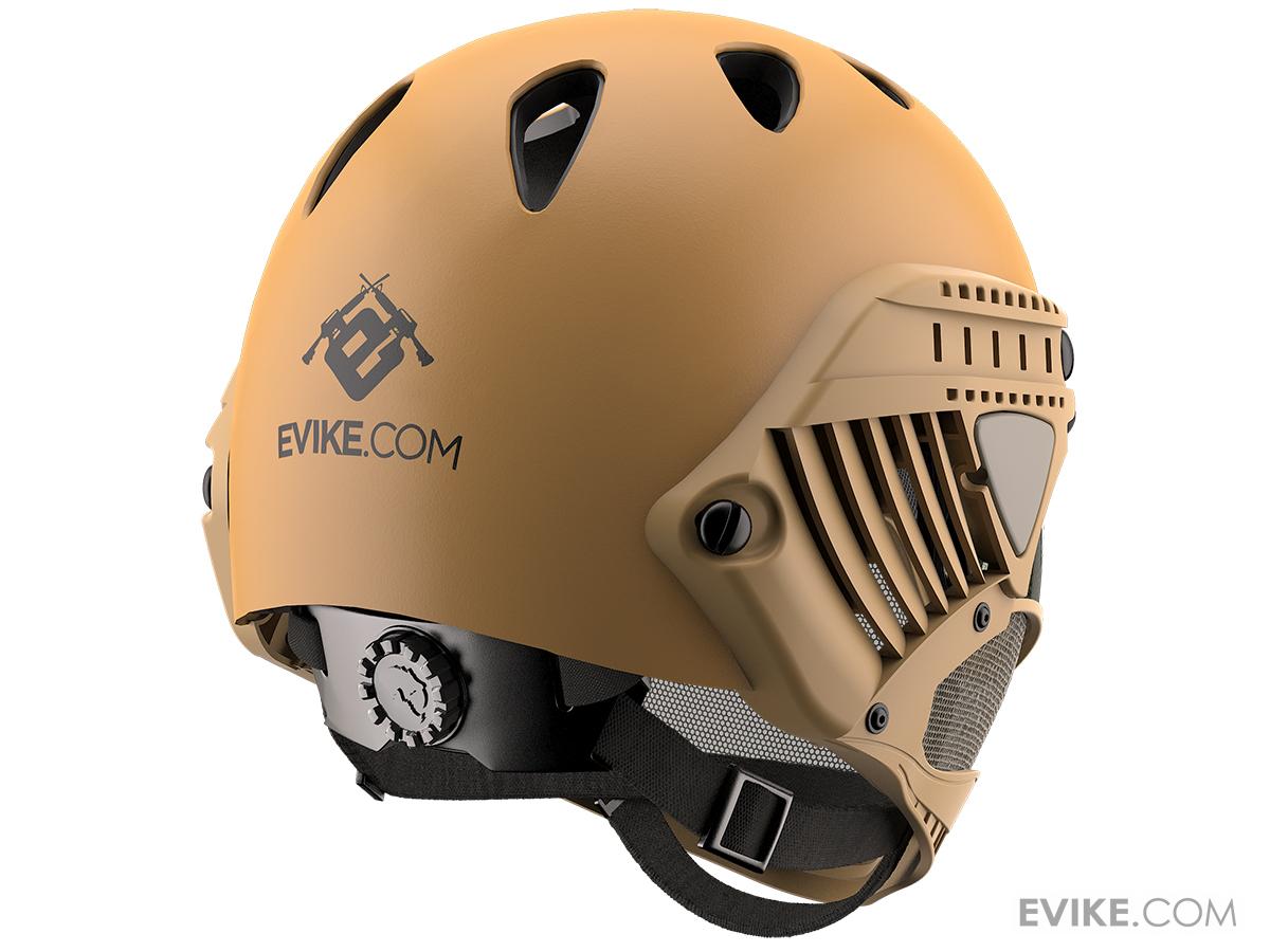 WARQ Full Face Protection Helmet System (Color: Tan-Evike / Clear Lens ...