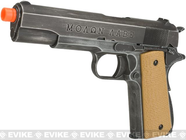 AW Custom Full Metal Custom "Molon Labe" Weathered 1911A1 Airsoft Gas ...